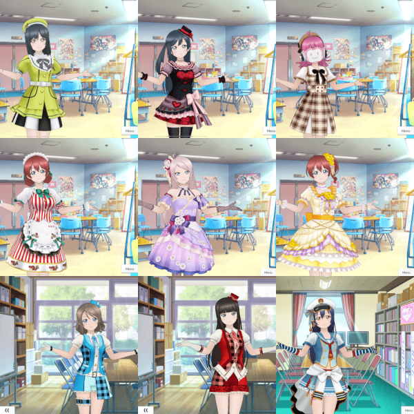 Costumes list | Costumes list | All Stars | Idol Story - Love Live!